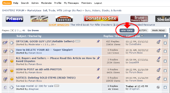 How to Create a New Thread (New Topic Button) | Shooters' Forum
